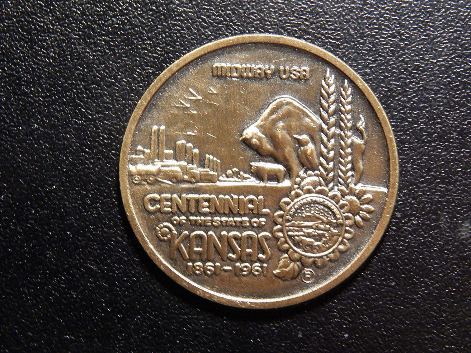CENTENNIAL OF THE STATE OF KANSAS 1851 - 1961 TOKEN! KK100DCX