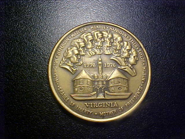 VIRGINIA INDEPENDENCE BICENTENNIAL 1776 -1976 MEDAL! FF133SXX1