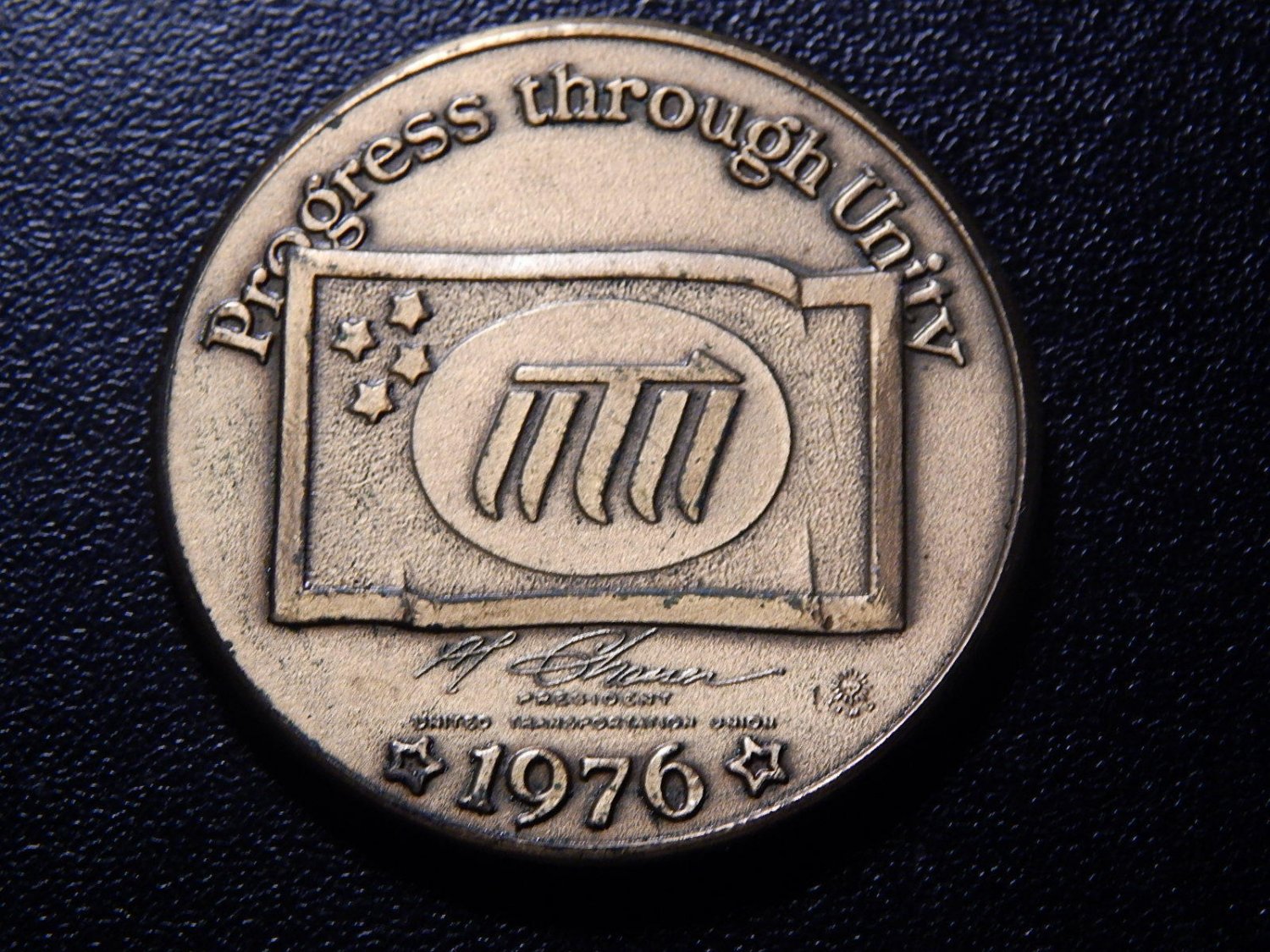 UTI UNITED TRANSPORTATION UNION 1776 1976CONGRESS THROUGH UNITY TOKEN ...