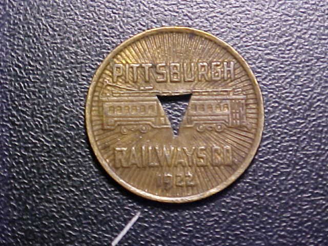 1922 PITTSBURGH RAILWAYS CO GOOD FOR ONE FARE TOKEN! FREE SHIPPING! DD22XX