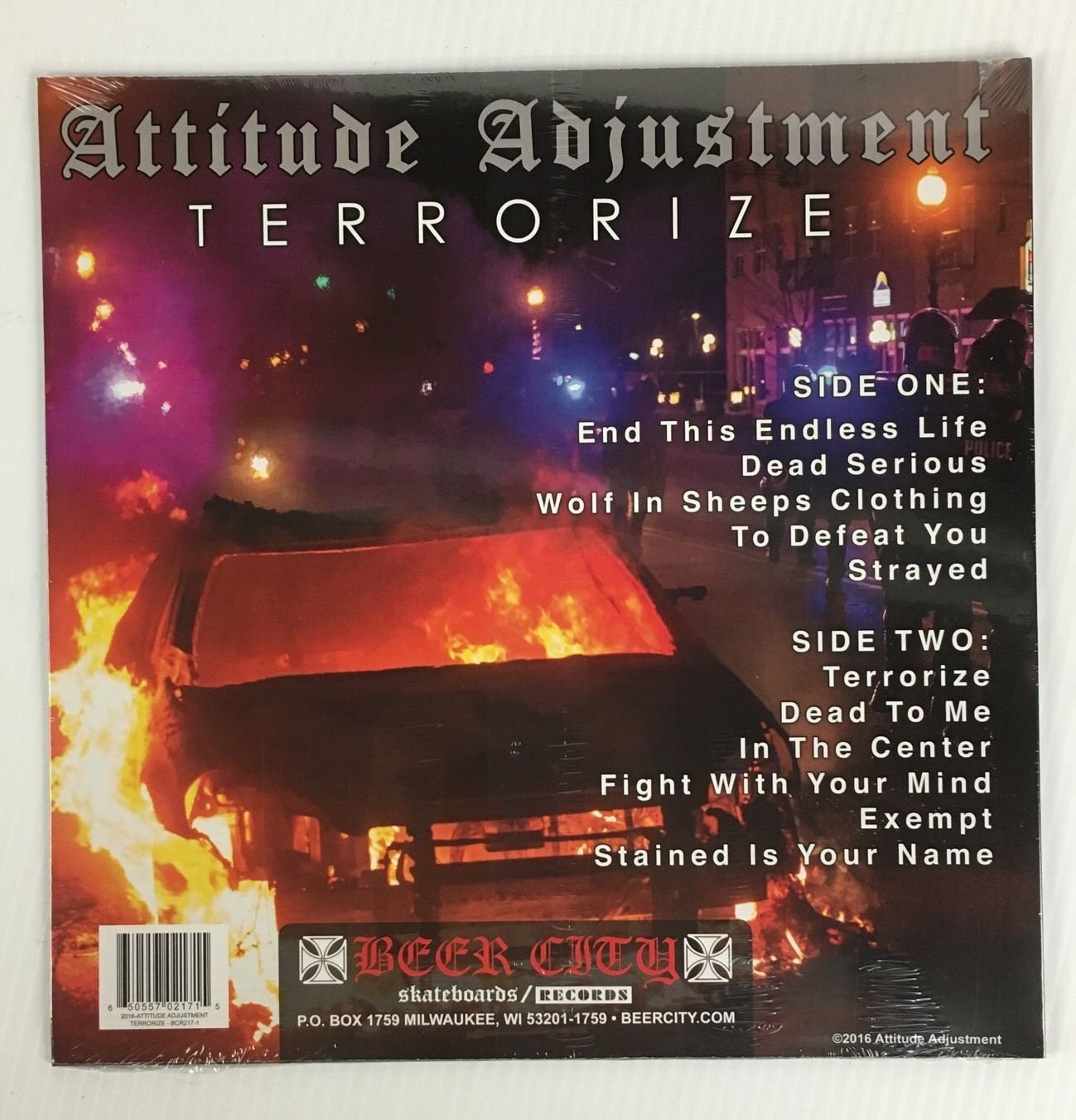 Attitude Adjustment - Terrorize LP Record - BRAND NEW - Clear Vinyl Limited
