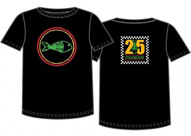 Fishbone - Classic Logo 25th Anniversary Black T-Shirt - Brand New - SMALL