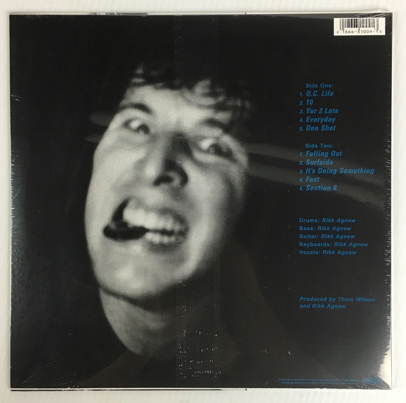 Rikk Agnew - All By Myself LP Record - BRAND NEW - Blue Color Vinyl