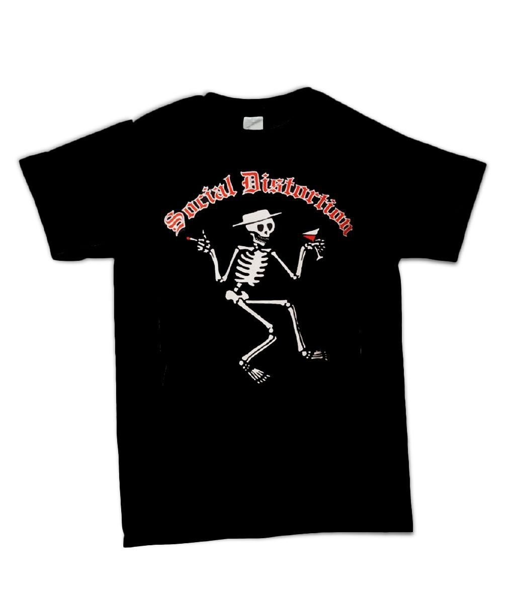 Social Distortion - Skelly Logo Black T-Shirt - BRAND NEW