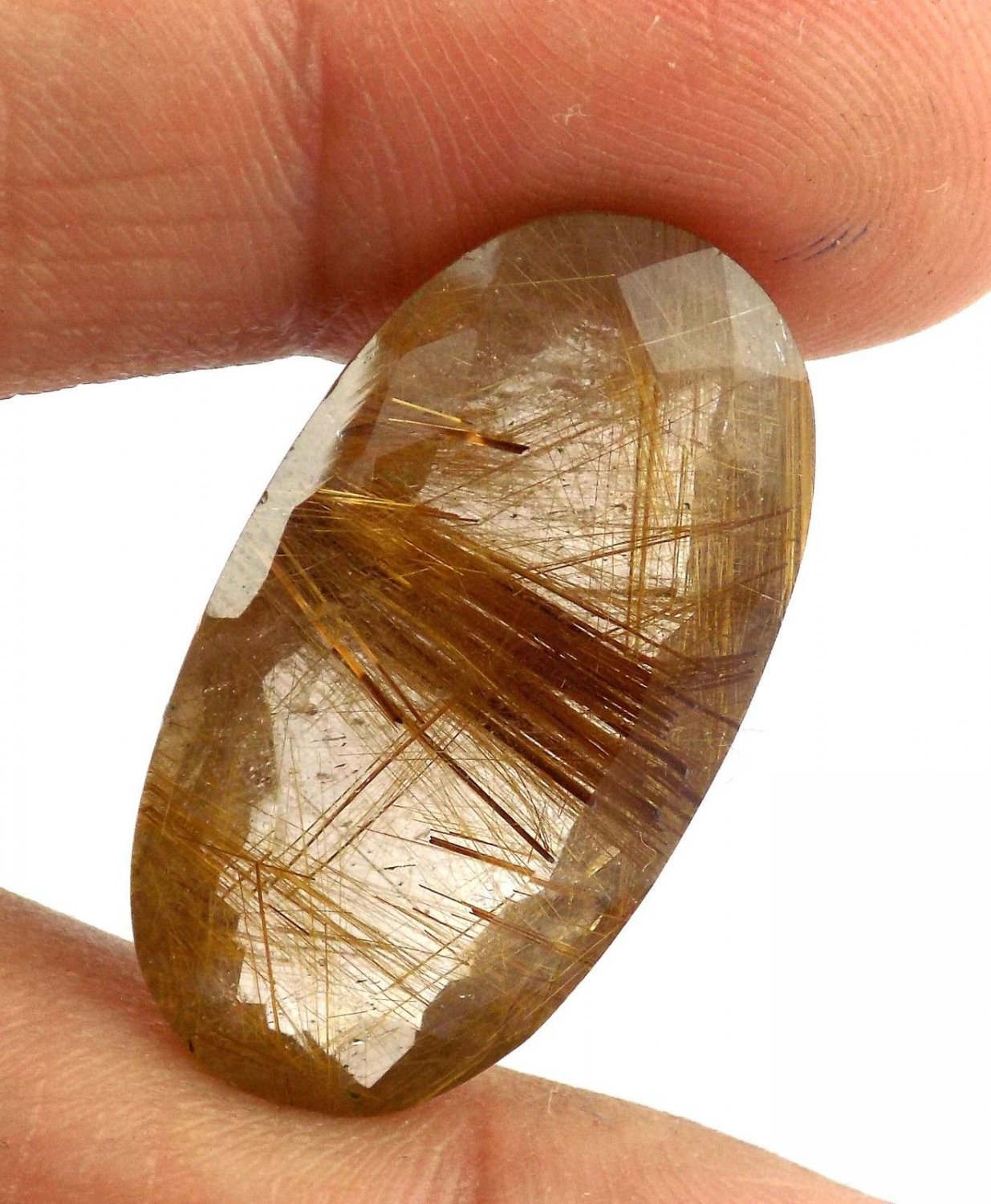 1 Pcs AAA Natural Golden Rutile Oval 15x27mm 24.31Cts Normal Cut Loose ...