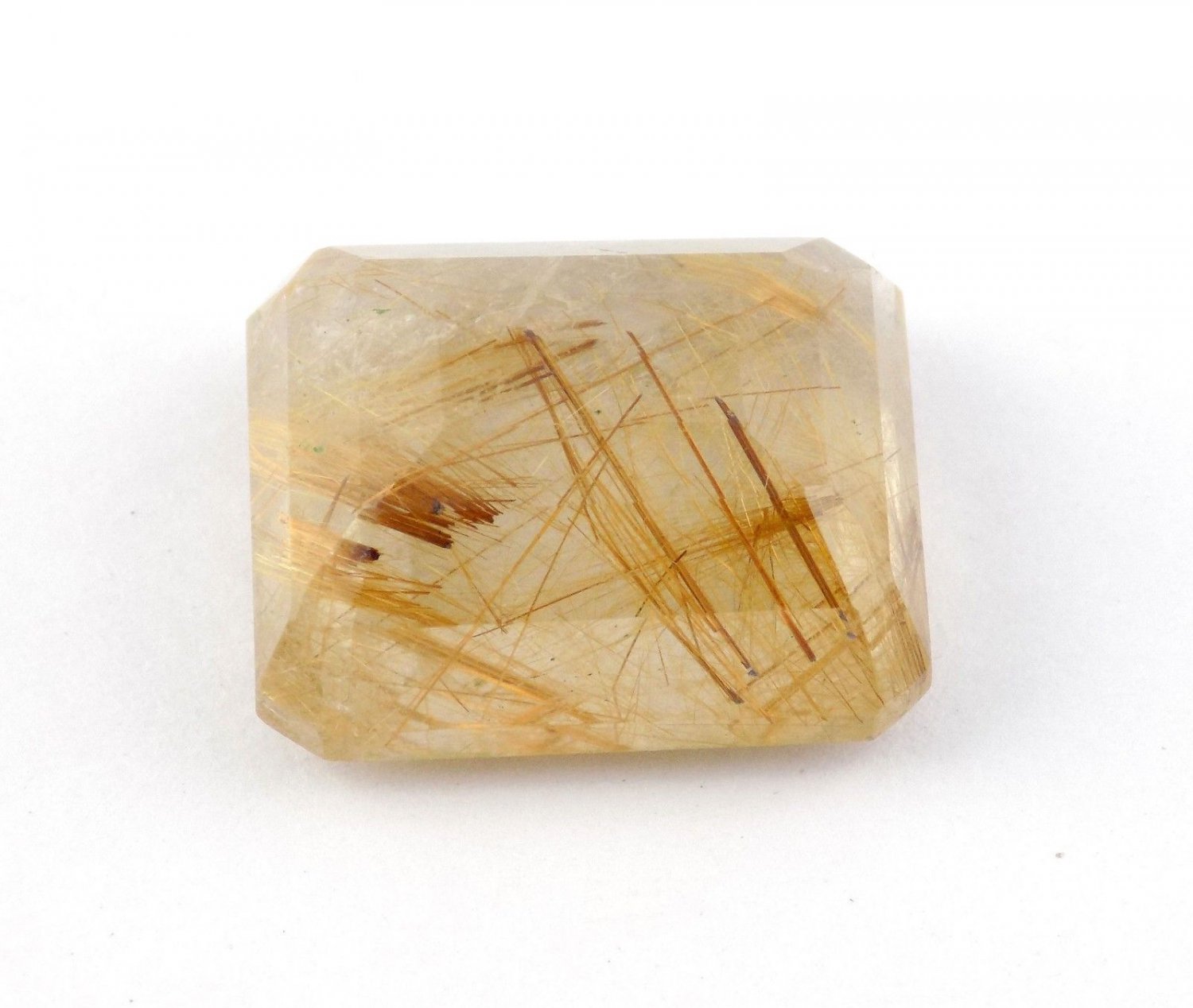 1 Pcs Natural Golden Rutile Rectangle 16x20mm 29.17Cts Normal Cut Loose ...