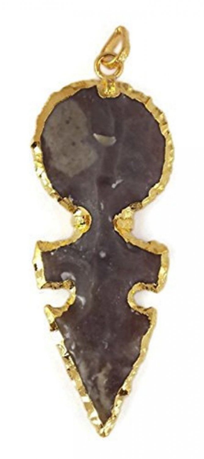 2.5 Inches Long Hand Punch Weapon Jasper Arrowhead Pendant - 60X20mm ...