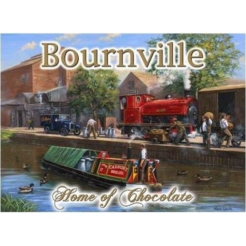 Bournville Chocolate, Canal Barge, Steam Train, Vintage, Medium Metal ...