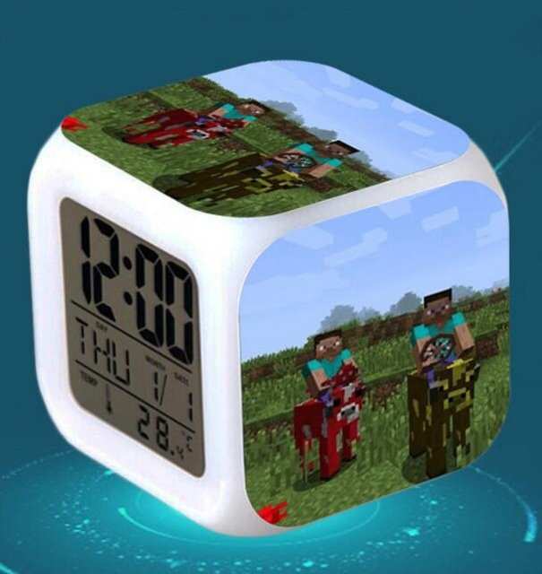 Minecraft Led Alarm Clock #18 Minecraft Cartoon Figures LED Alarm Clock
