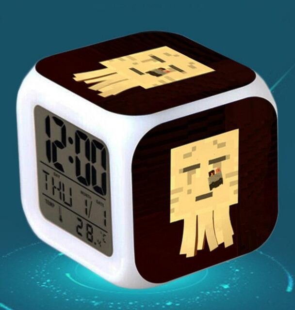 Minecraft Led Alarm Clock #19 Minecraft Cartoon Figures LED Alarm Clock