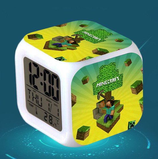 Minecraft Led Alarm Clock #35 Minecraft Cartoon Figures LED Alarm Clock