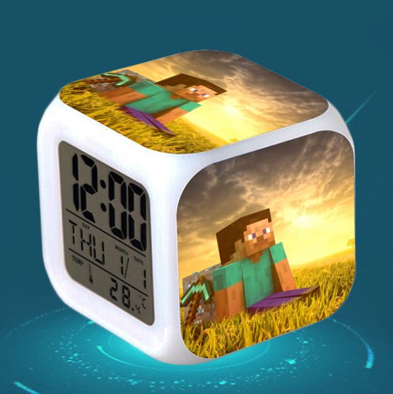 Minecraft Led Alarm Clock #36 Minecraft Cartoon Figures LED Alarm Clock