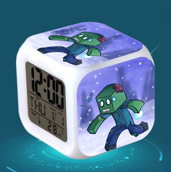 Minecraft Led Alarm Clock #41 Minecraft Cartoon Figures LED Alarm Clock