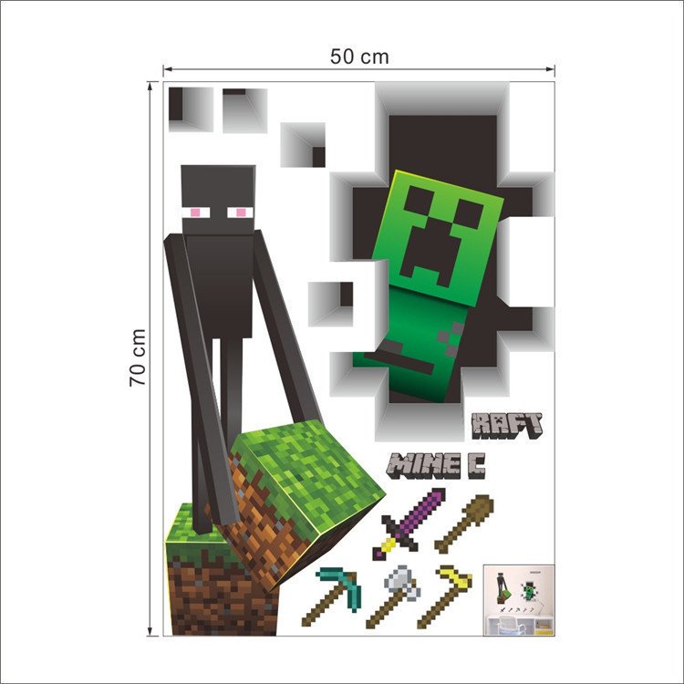 Minecraft Steve #30 Wall Sticker Wall Decals for Decorative Kids Room
