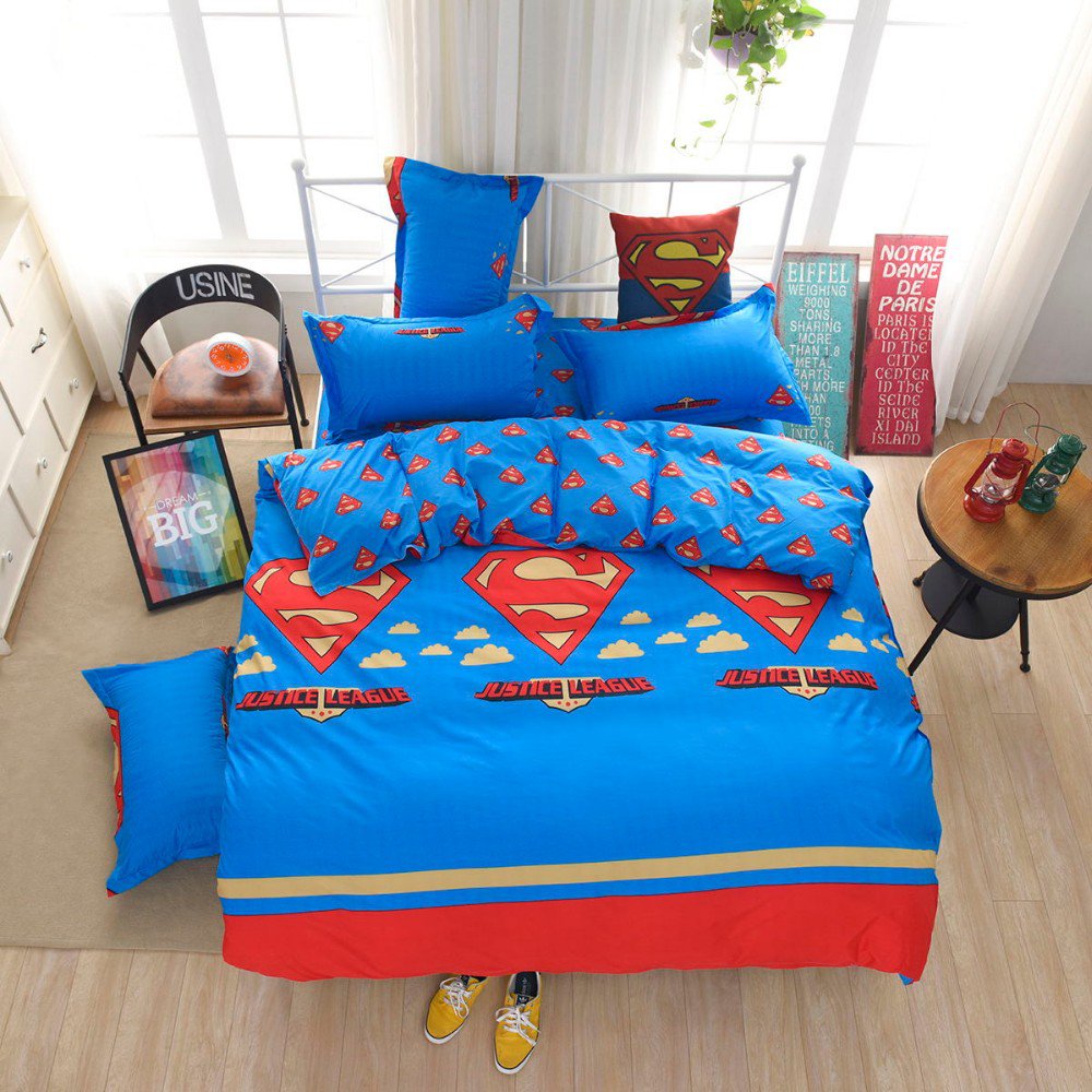 Queen Size Superman #25 Bedding Set Duvet Cover Pillow Case Bedsheet