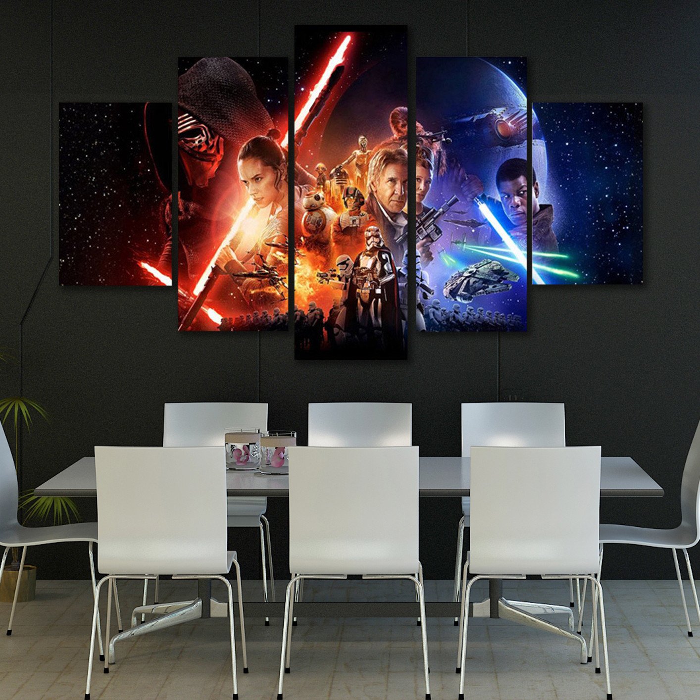 Star Wars 5 Piece Wall Art Canvas Prints (20X30cm,20X40cm,20X50cm)