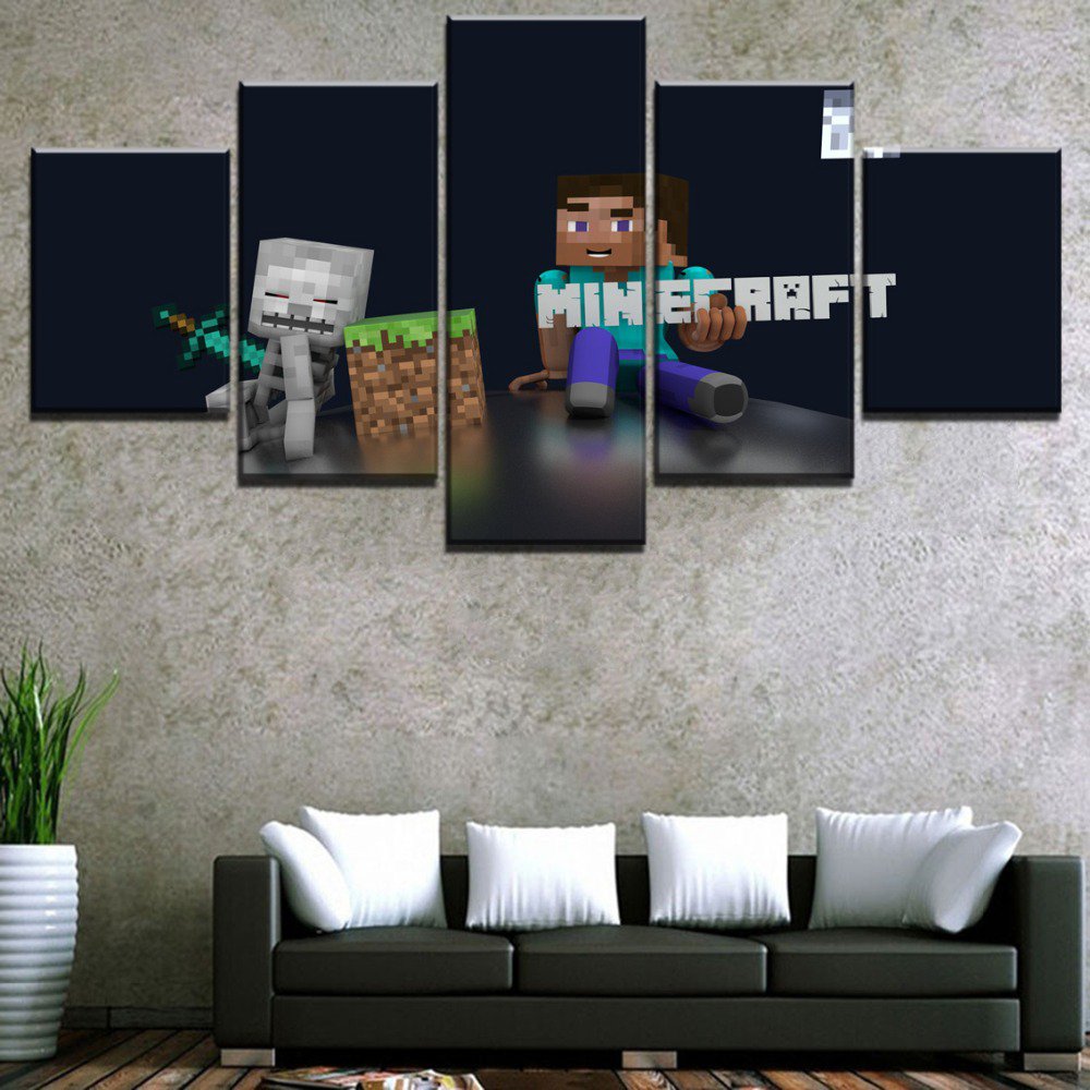 Minecraft 5 Piece Wall Art Canvas Prints (10x15cm, 10x20cm, 10x25cm ...