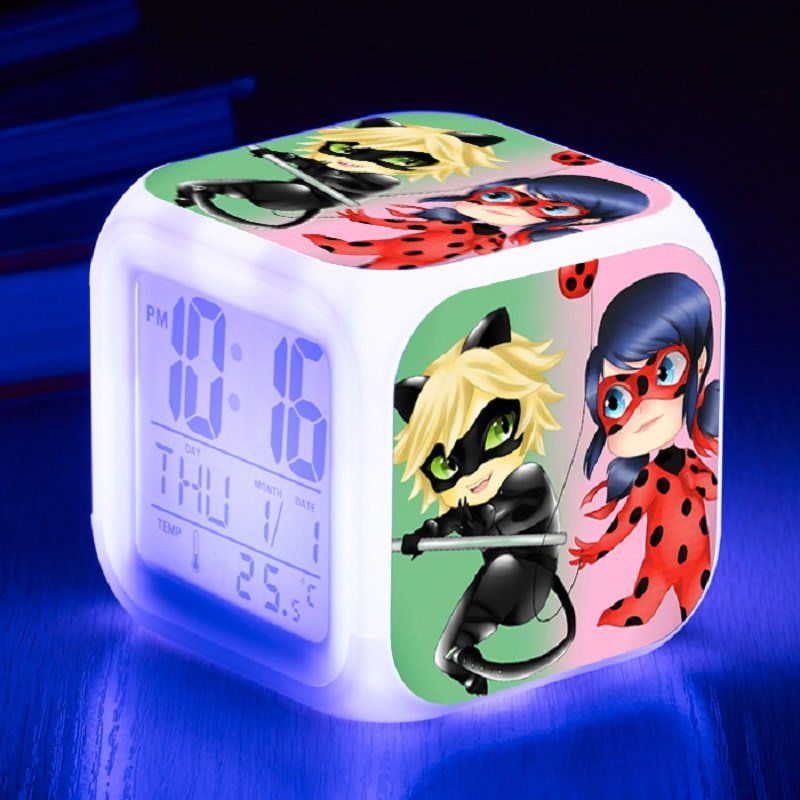Miraculous Tales of Ladybug Cat Noir #02 LED Alarm Clock for Gift