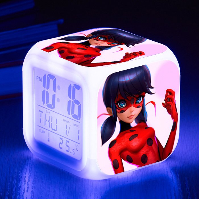 Miraculous Tales of Ladybug Cat Noir #03 LED Alarm Clock for Gift