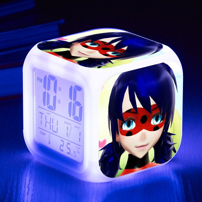 Miraculous Tales of Ladybug Cat Noir #09 LED Alarm Clock for Gift
