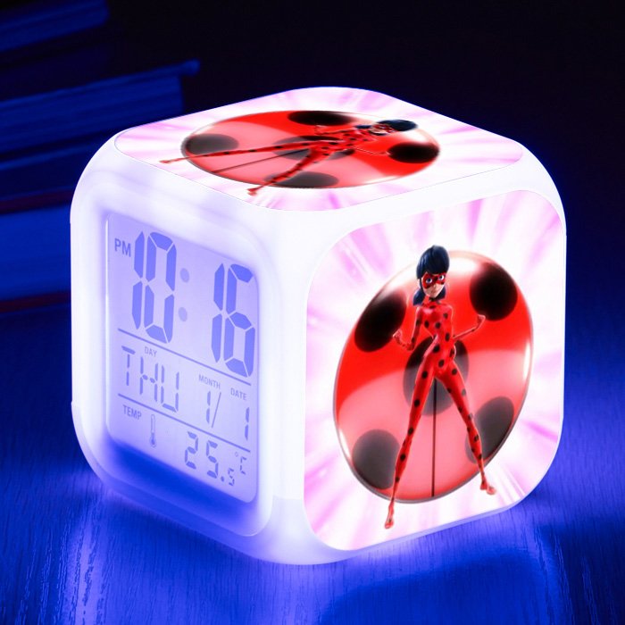Miraculous Tales of Ladybug Cat Noir #08 LED Alarm Clock for Gift