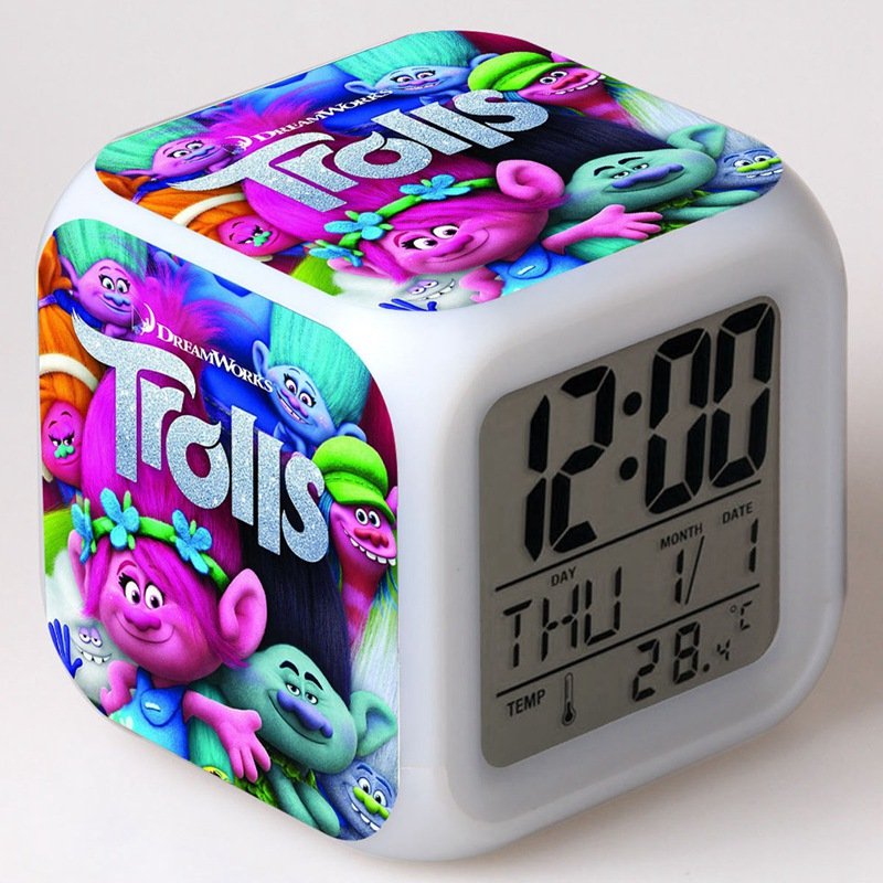 Trolls Cartoon #08 LED Alarm Clock for Gift