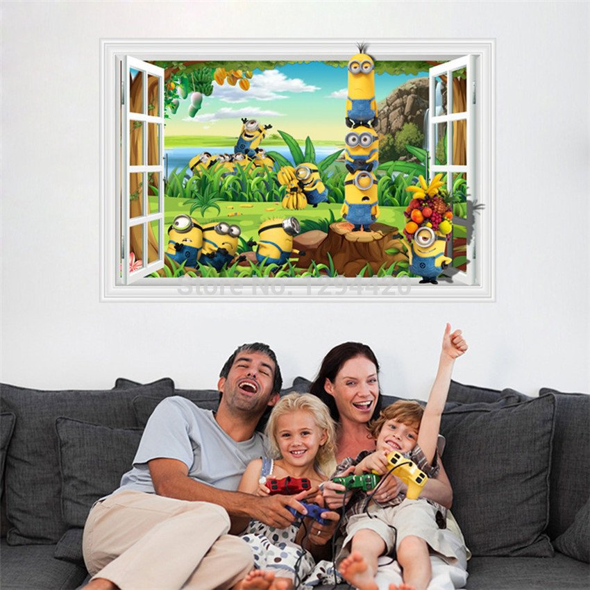 Despicable Minion #02 Wall Sticker Wall Decals for Decorative Kids Room ...