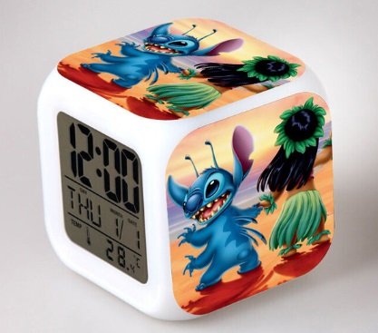 Lilo and stitch Cartoon #06 LED Alarm Clock for Gift