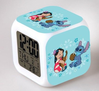 Lilo and stitch Cartoon #14 LED Alarm Clock for Gift