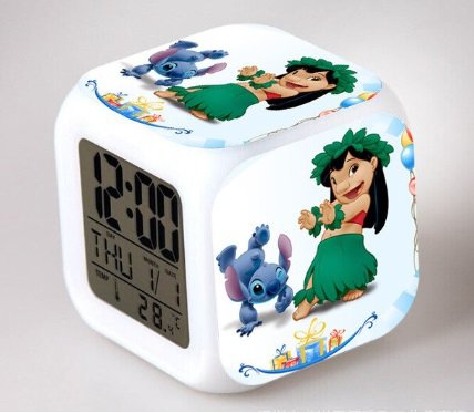 Lilo and stitch Cartoon #16 LED Alarm Clock for Gift