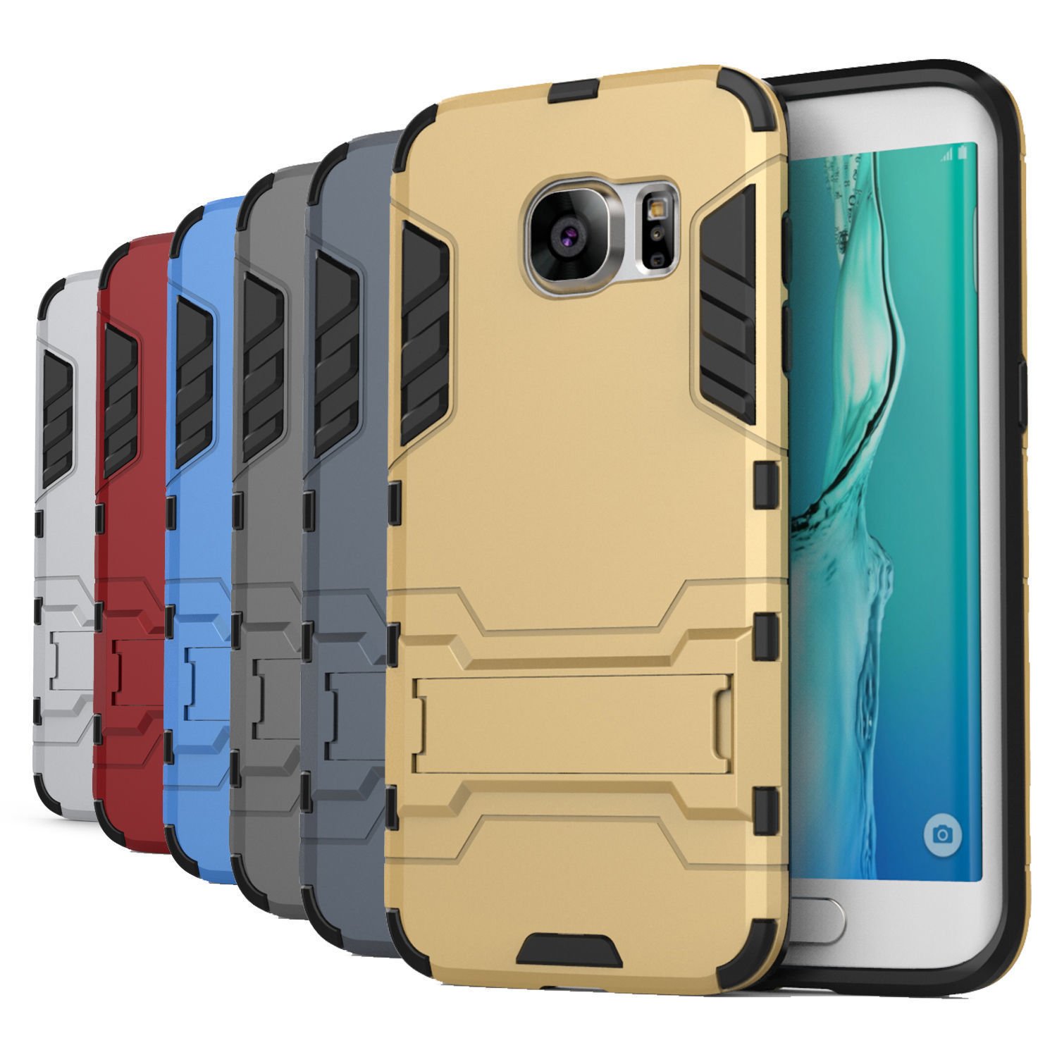 For Samsung Galaxy S7 Edge Cases Tough Armor Kickstand Protectors Phone ...