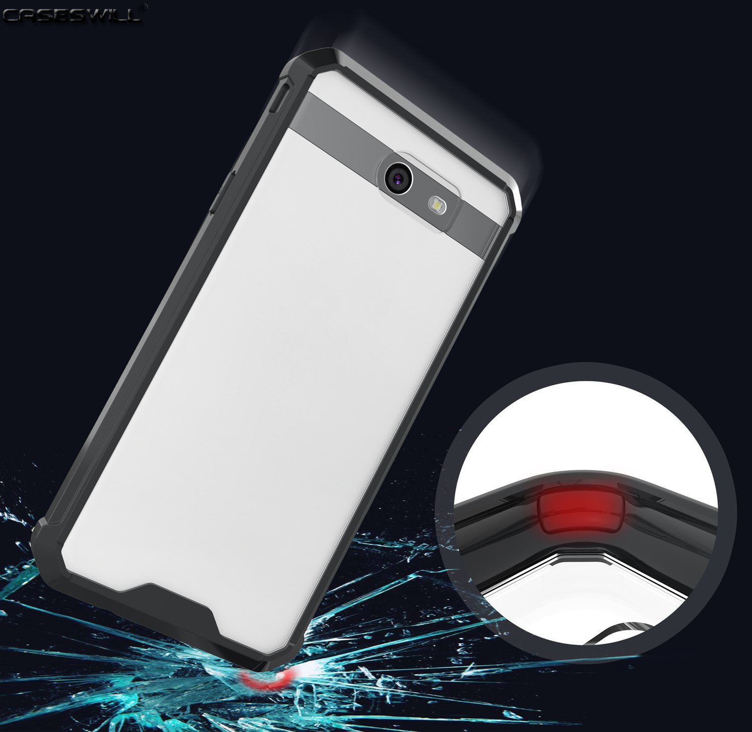 NEW Samsung Galaxy J7 Perx Case TPU Bumper Hard Backplate Hybrid Phone ...