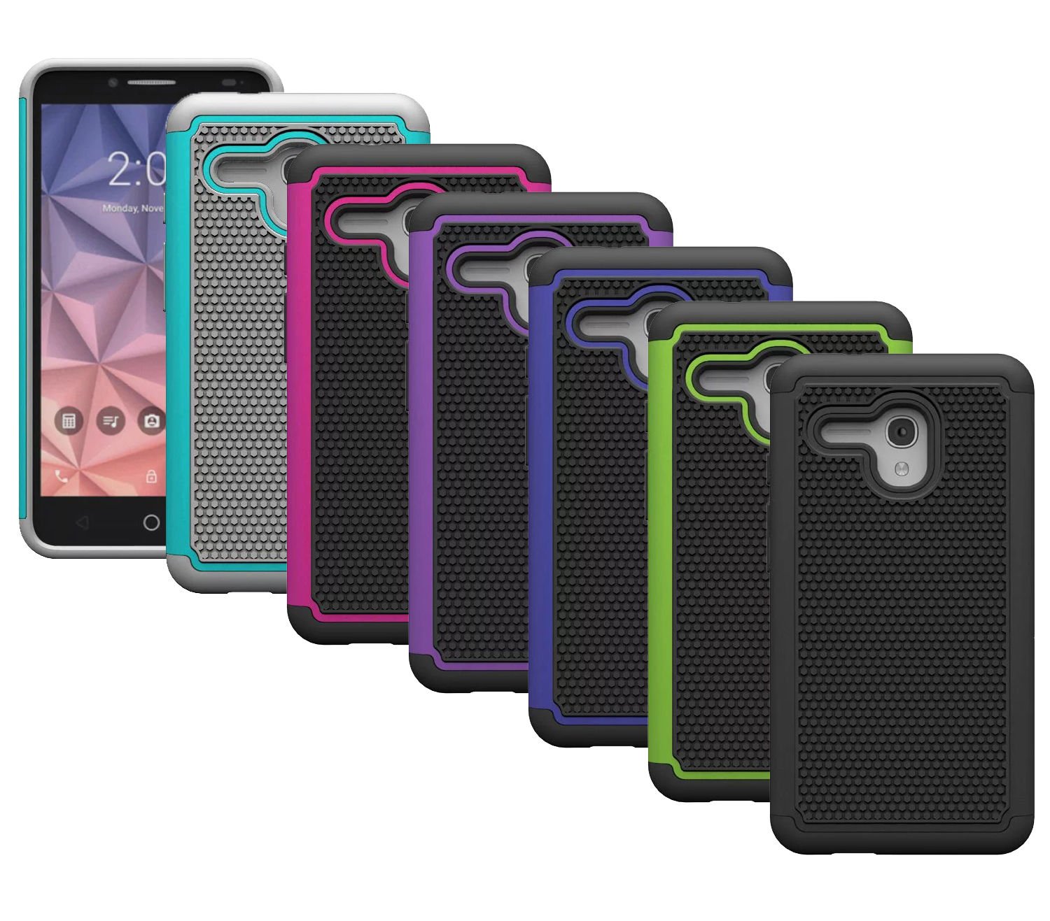 For Alcatel OneTouch Fierce XL Case Hybrid Armor Tough Protective Phone ...