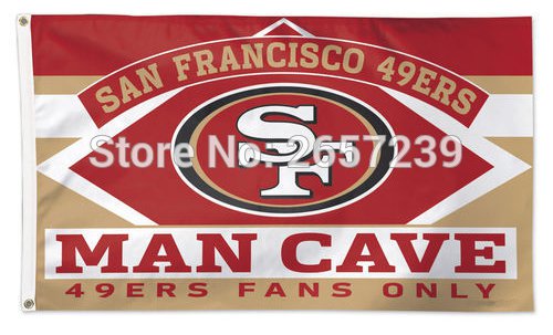 San Francisco 49ers fans only man cave NFL Flag 3x5FT banner
