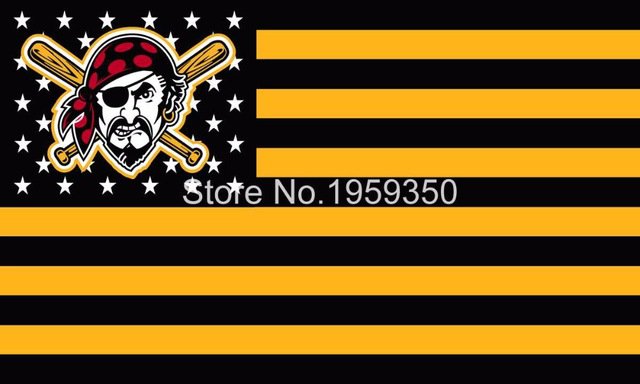 Pittsburgh Pirates Flag with stripes and logo 3ft x 5ft Polyester fans ...