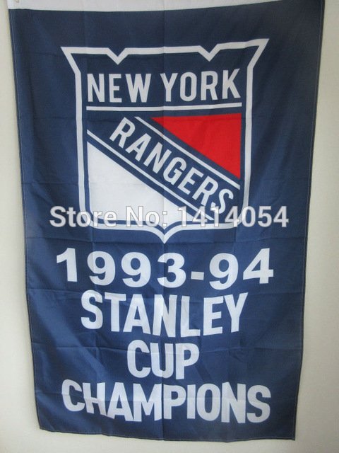 New York Rangers Champions Flag 150X90CM 3x5 FT Banner 100D Polyester