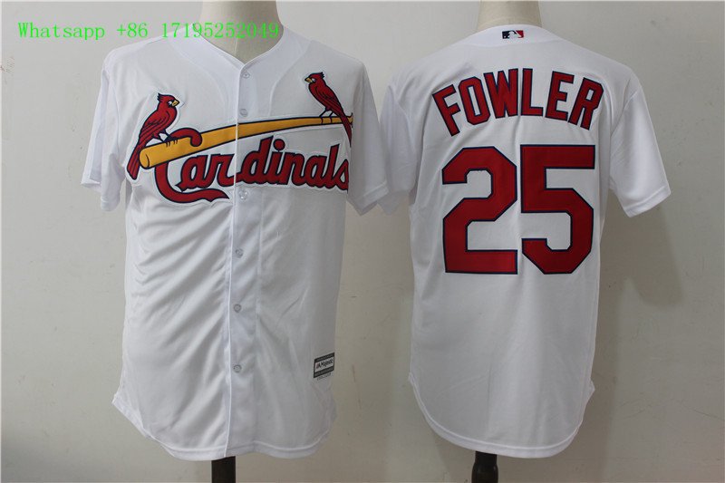 25 Dexter Fowler Stitched Jersey Size S to 3 XL white