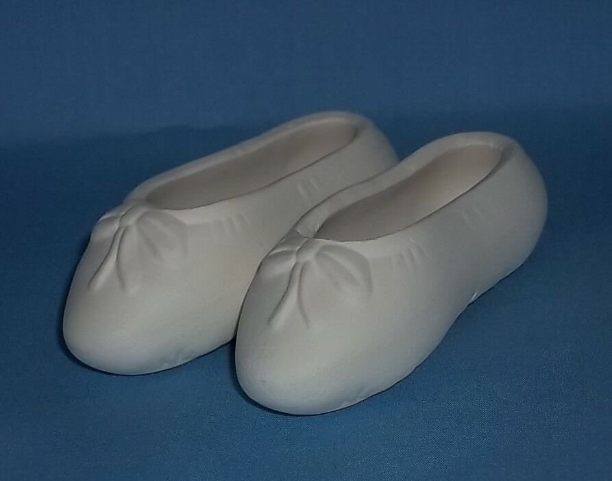 Small ballet slippers 4 in. Ready to Paint Ceramic Bisque