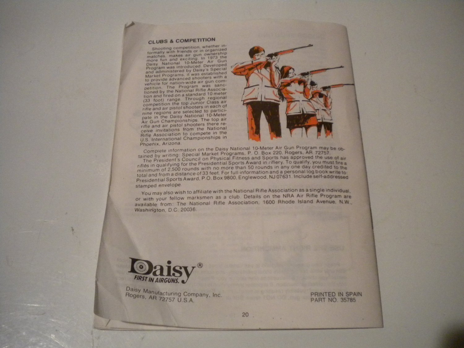 Daisy Powerline 130 .177 Airgun Operation Manual; Original