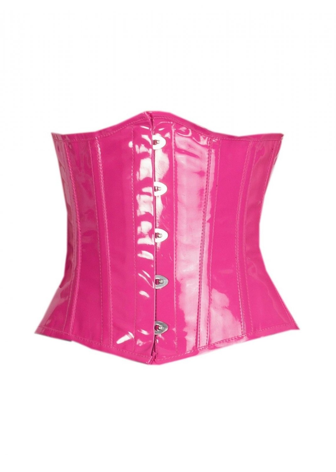 Pink Faux Leather Gothic Burlesque Waist Training Bustier Underbust ...