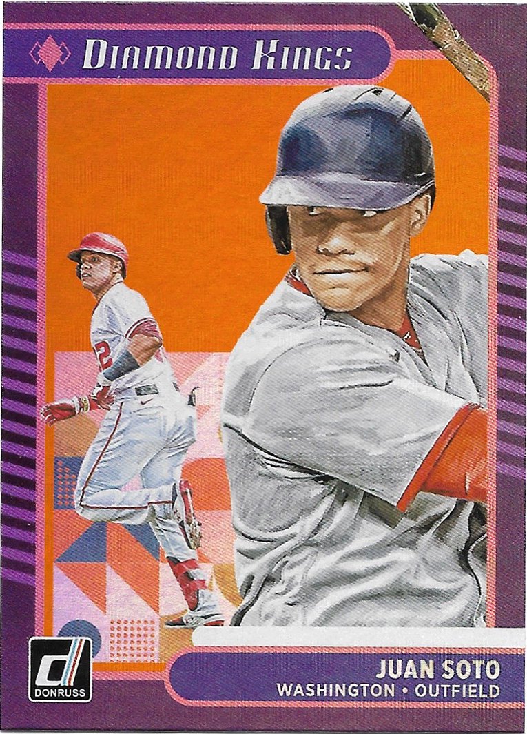 Juan Soto 2021 Donruss Diamond Kings Holo Orange #20 Washington ...