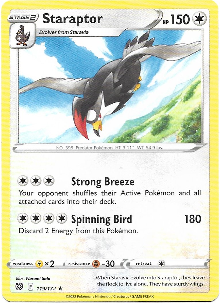 Staraptor Pokemon Brilliant Stars Trading Card 119/172
