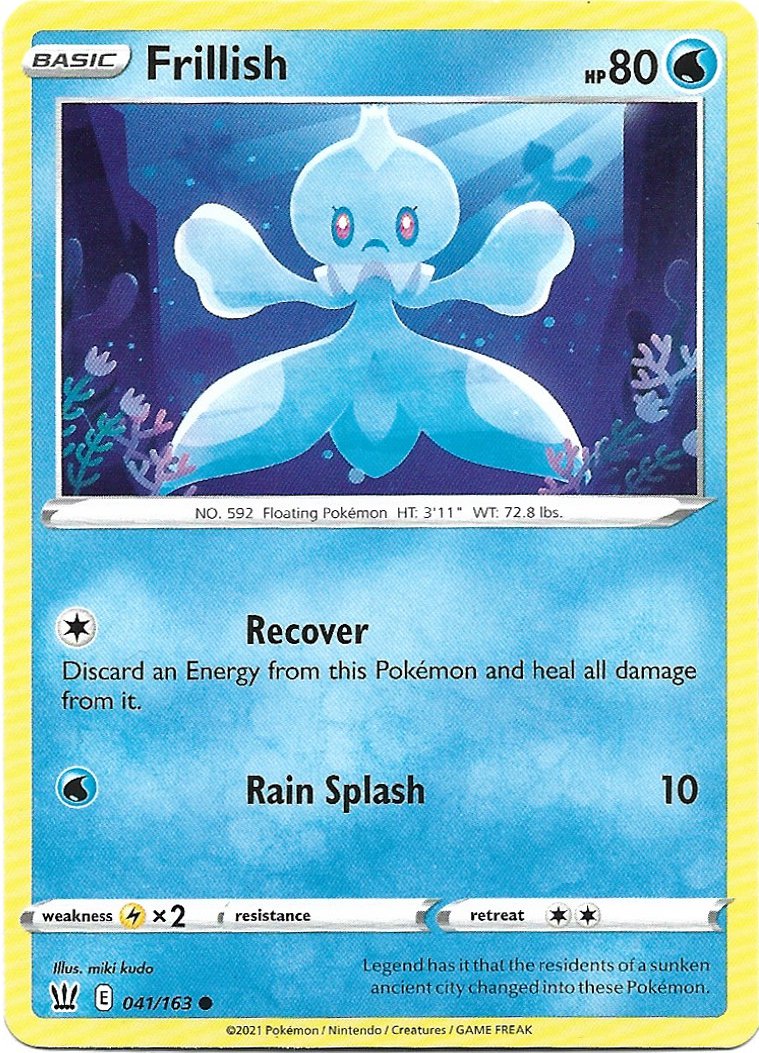 Frillish Pokemon Battle Styles Trading Card 041/163