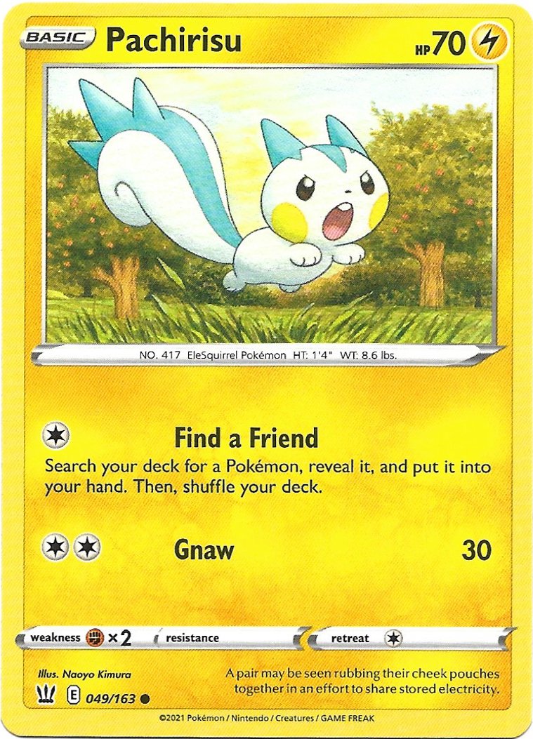 Pachirisu Pokemon Battle Styles Trading Card 049/163