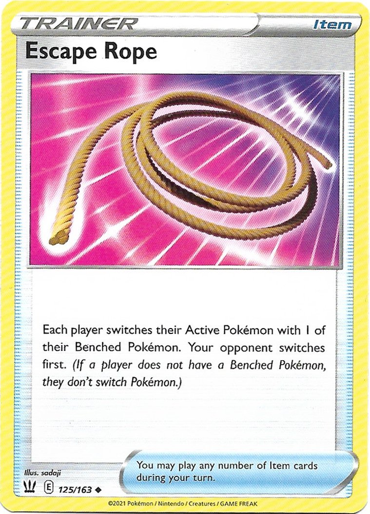 Trainer Escape Rope Pokemon Battle Styles Trading Card 125/163