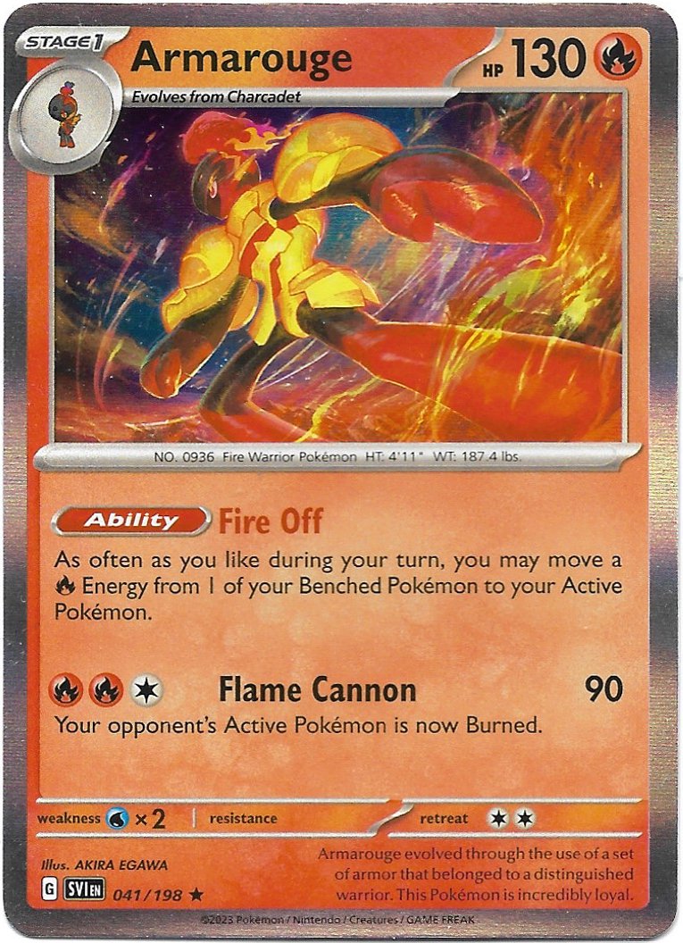 Armarouge Pokemon Scarlet & Violet Trading Card 041/198