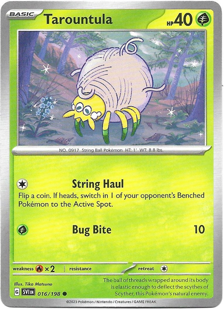 Tarountula Pokemon Scarlet & Violet Trading Card 016/198