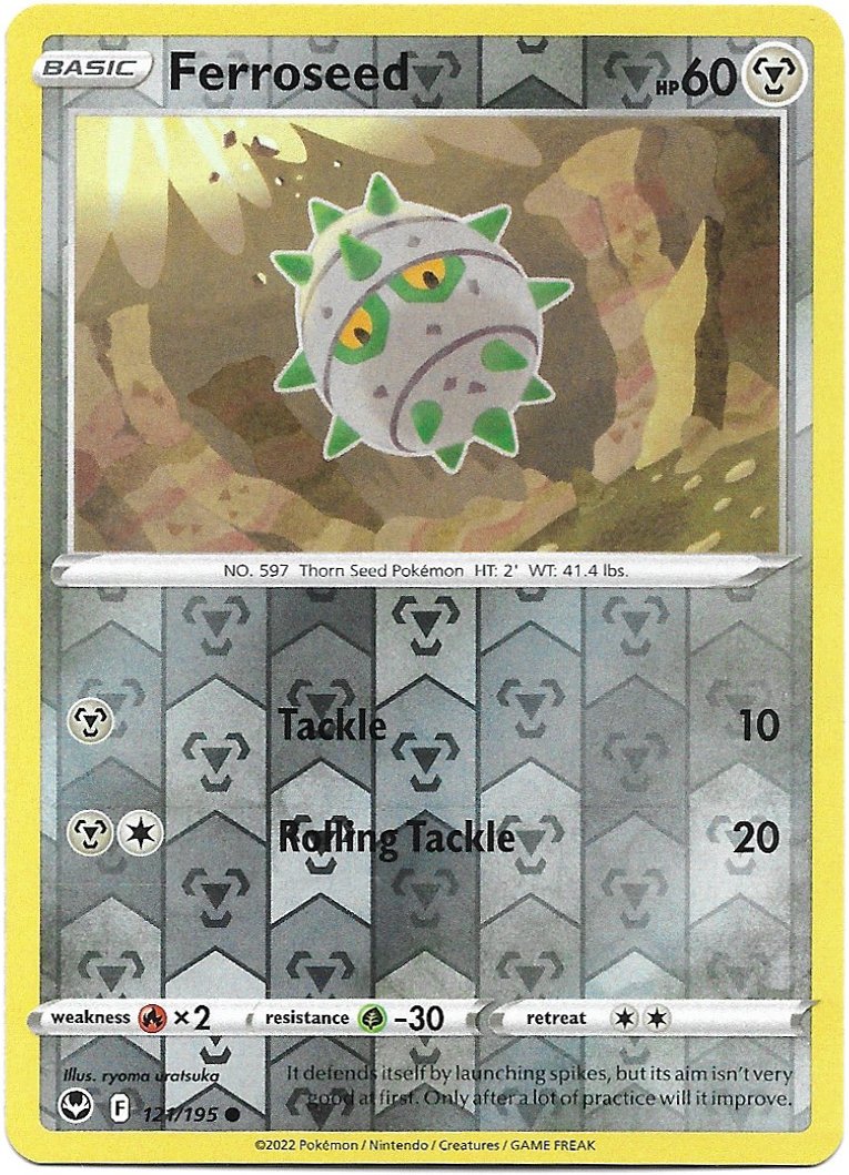 Ferroseed Reverse Foil Pokemon Silver Tempest Trading Card 121/195