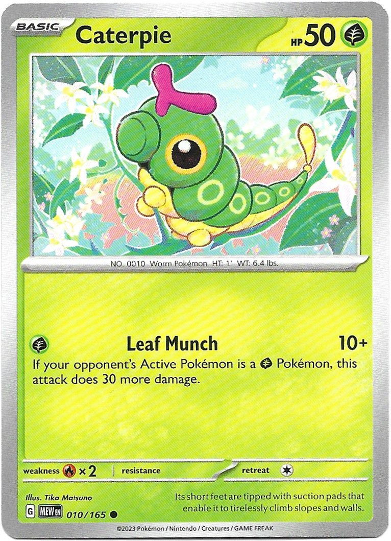 Caterpie Pokemon Scarlet & Violet 151 Trading Card 010/165