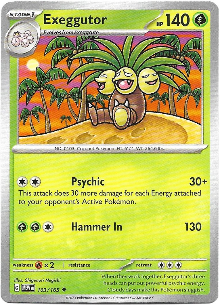Exeggutor Pokemon Scarlet & Violet 151 Trading Card 103/165
